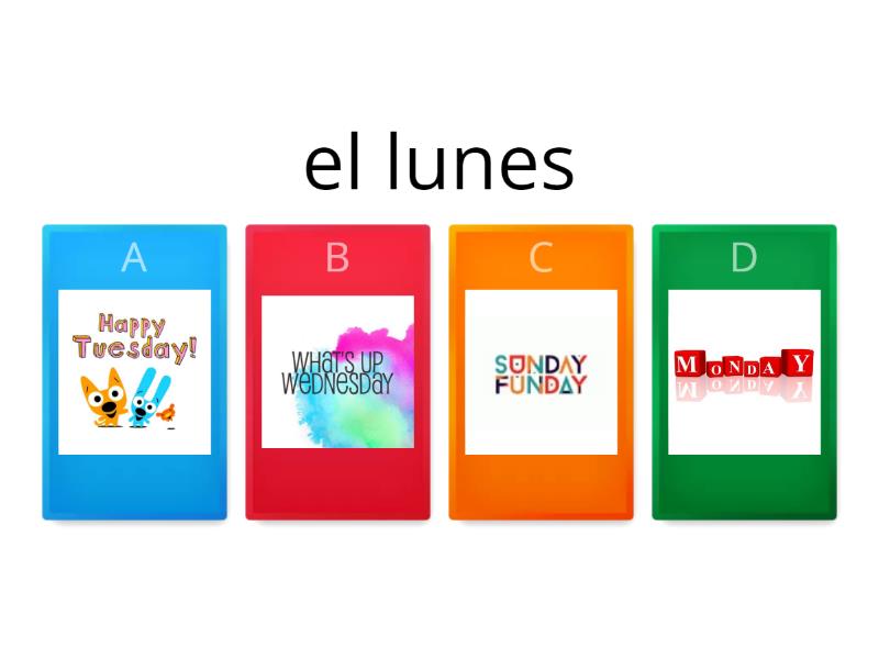 Days of the week, gameshow - Quiz
