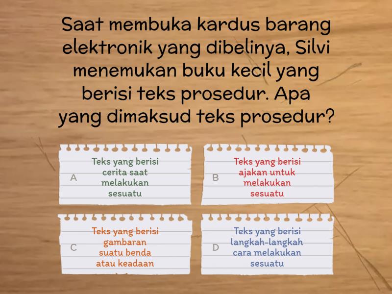 Soal Teks Prosedur (Kelas 7) - Quiz