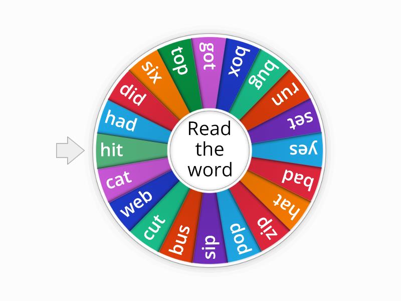 SPIRE Level 1 - short vowels - decodable words - Spin the wheel