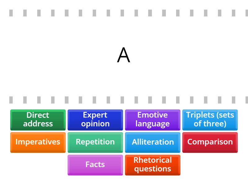 Mnemonic for Persuasive Writing Techniques - Find the match