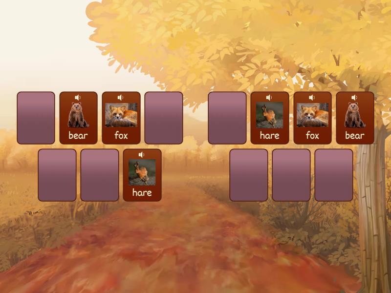 forest animals - Matching pairs