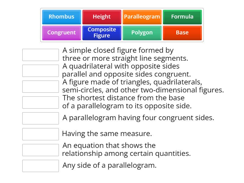 Chapter 9 Vocabulary - Match up