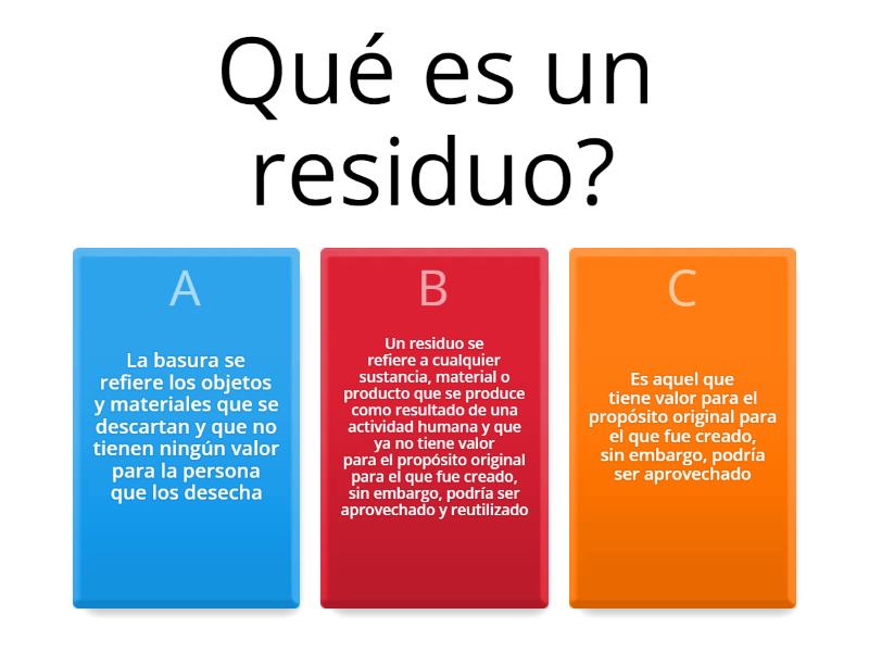 Residuos - Cuestionario