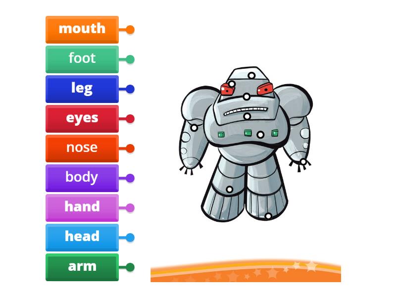 robot + body parts - Labelled diagram