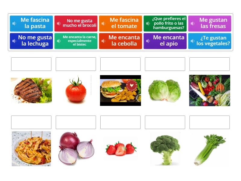 Spanish 1. La comida. Listening. - Match up