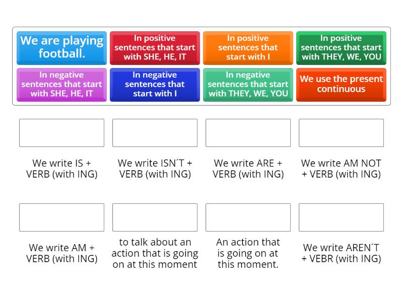Present continuous review - Match up
