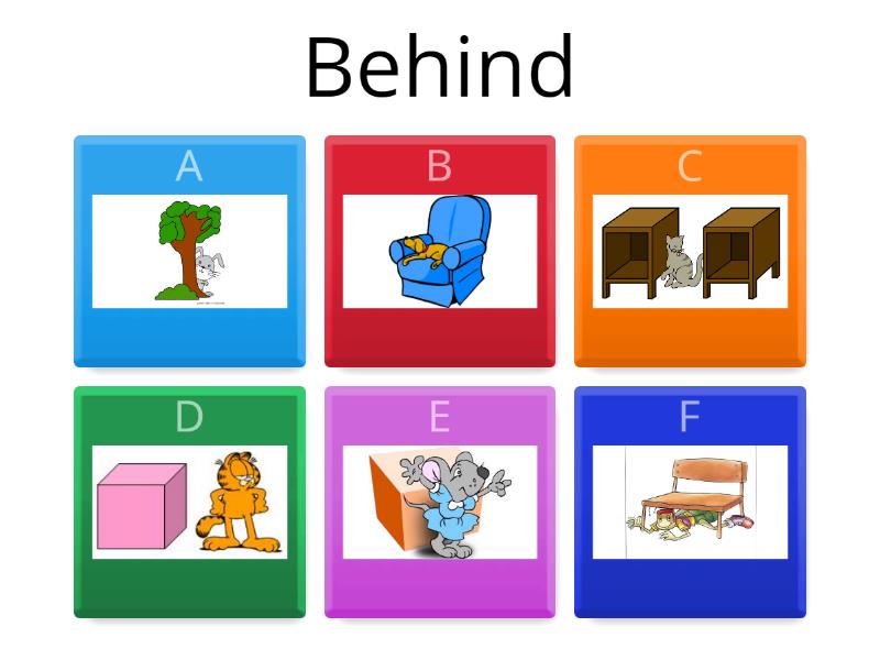 Prepositions (between, behind, in front of, next to, in, under, on) - Kuis