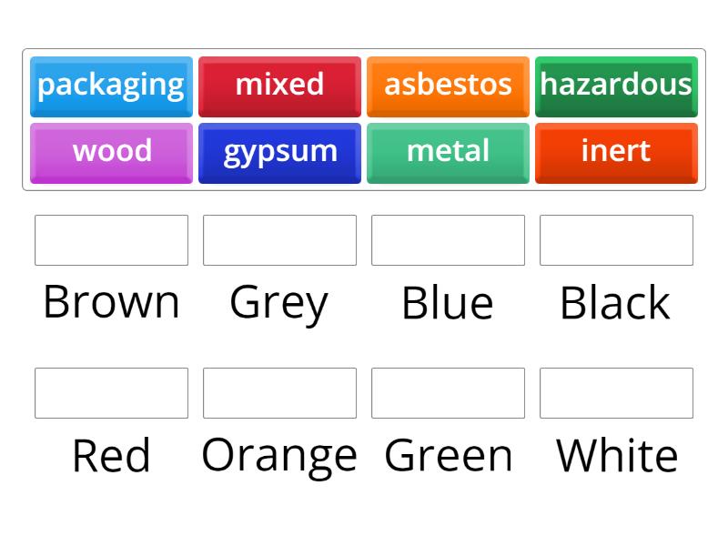 skips / waste colour codes - Une las parejas