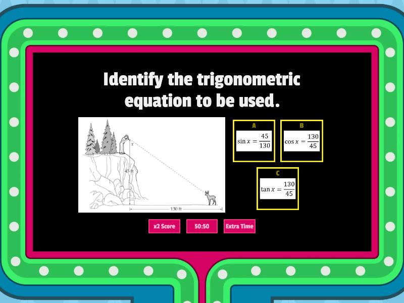 Trigonometric Equations - Gameshow quiz