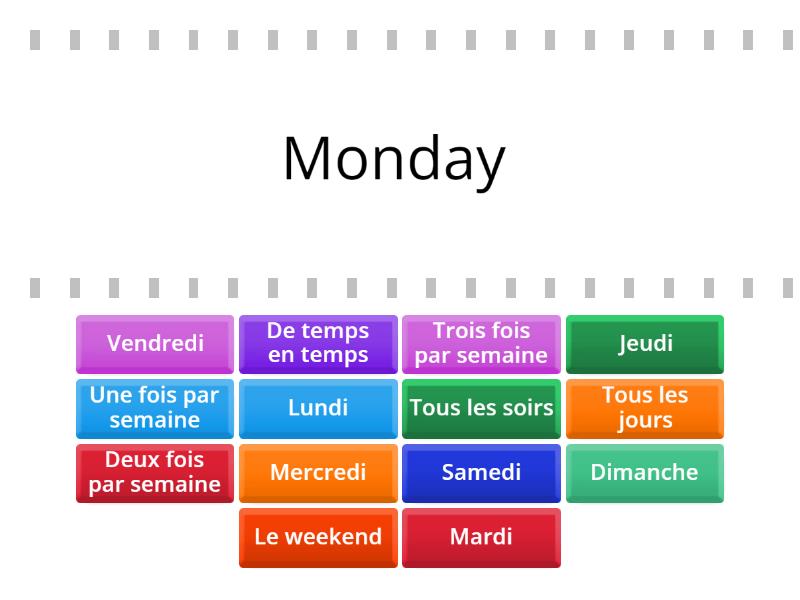 Days of the week + frequency - Find the match