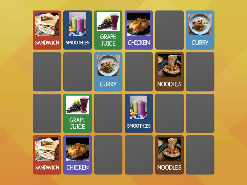 UNIT 5 - FOOD AND DRINKS - Matching pairs
