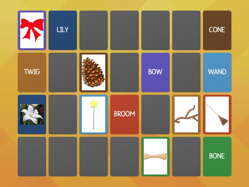 ROOM ON THE BROOM VOCABULARY - Matching pairs