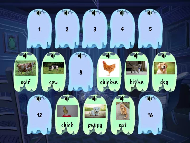 Baby and adult animals - Matching pairs