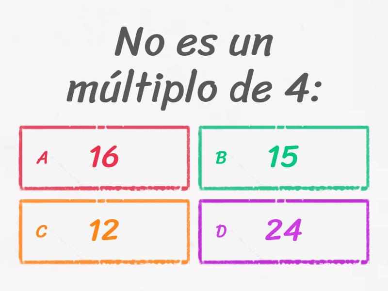 Multiplos y factores - Quiz