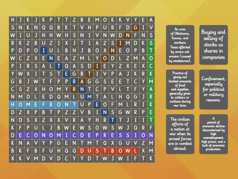 Unit 10 Vocabulary Word Search - Sopa de letras