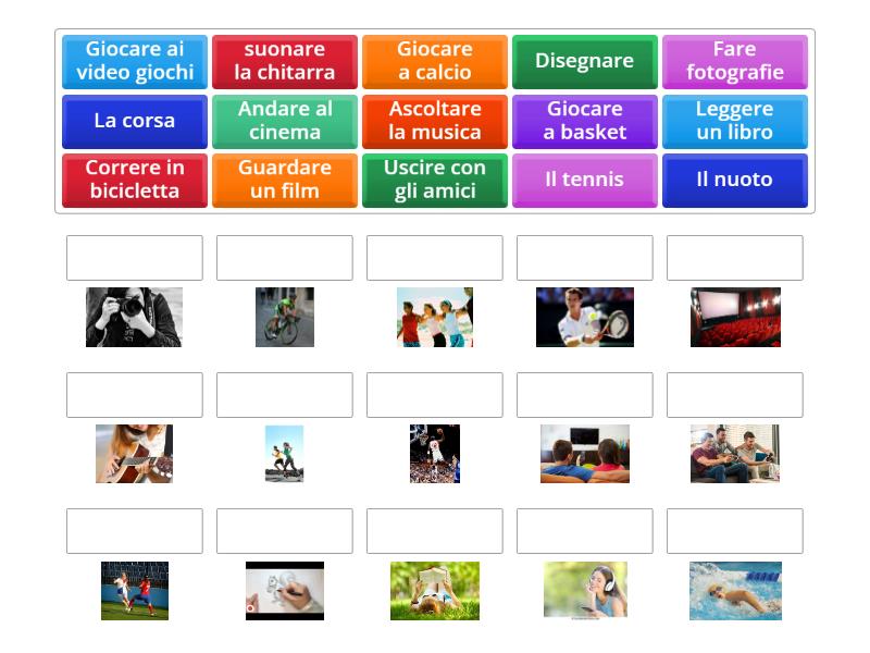 passatempi e hobby - Match up