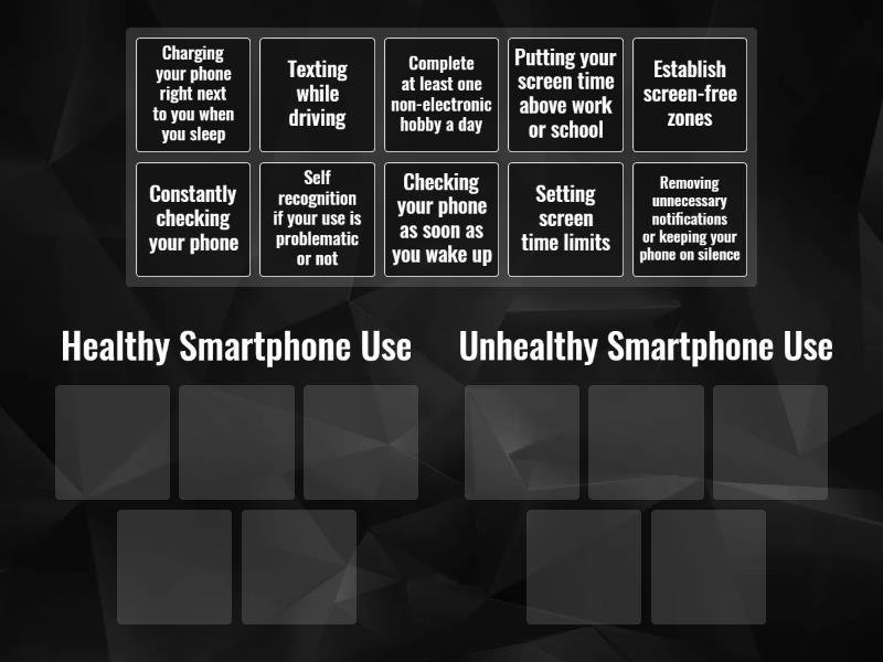 Problematic Smartphone Use Activity - Group sort