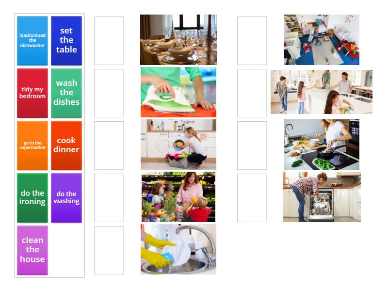 Solutions Elementary 1C Household chores - Match up