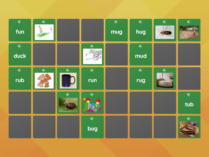 Short vowel U sound - Matching pairs