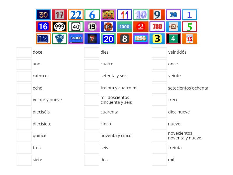 Juego de los Números - Match up
