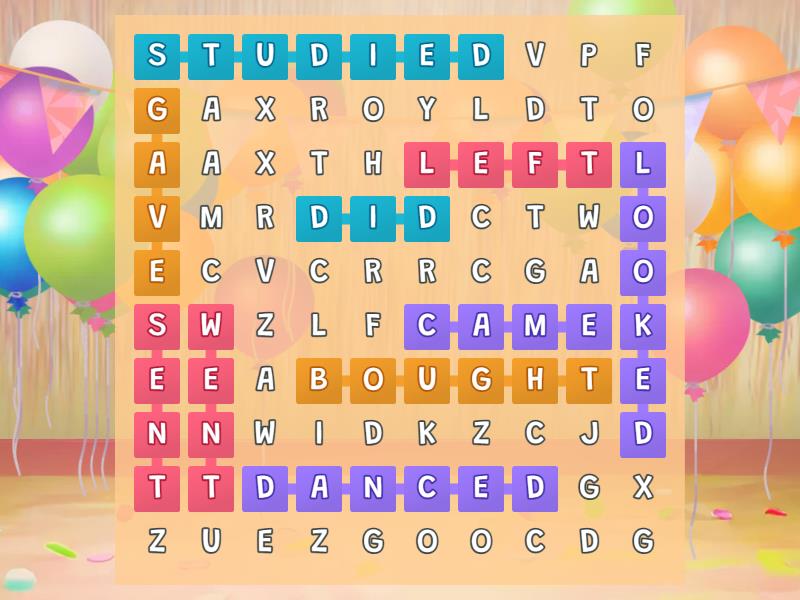 Find the past simple forms - Wordsearch