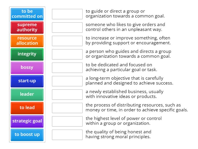 Organizational leadership - Match up