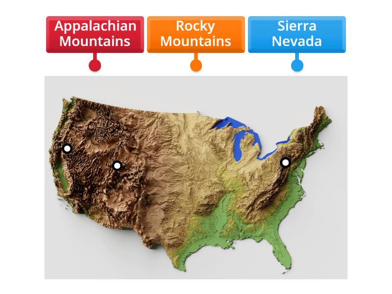 North American Mountain Ranges - Labelled diagram