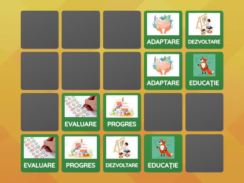 EVALUAREA IN CLASA PREGATITOARE- CUVINTE CHEIE - Matching pairs
