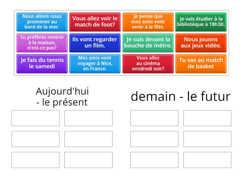 Le futur proche - Présent ou futur proche? - Group sort