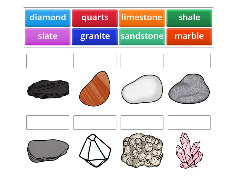 WHAT TYPES OF ROCKS ARE THERE? - Match up