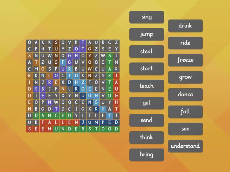 Verbs in past participle - Sopa de letras