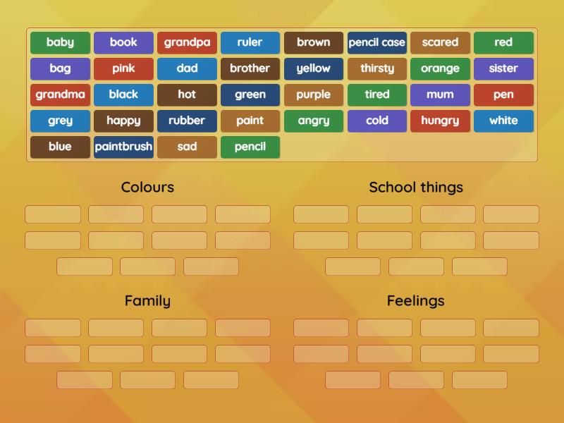 Academy stars 1 Unit 6 Revision - Group sort
