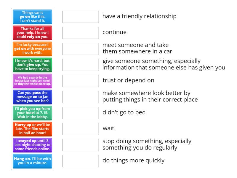 Roadmap B1+ 1C Phrasal verbs - Match up