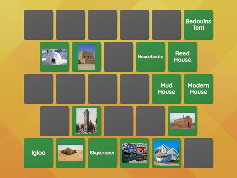 Types of Houses - Matching pairs