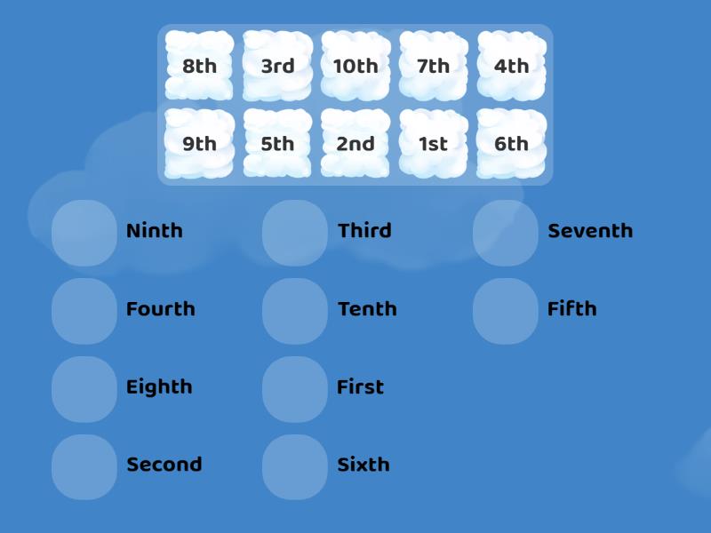 ordinal numbers - Match up