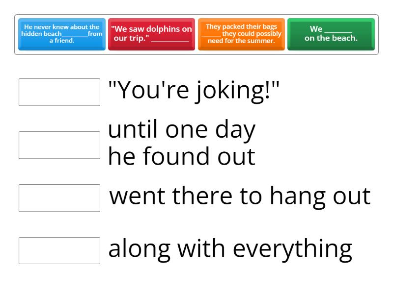 Outcomes A2. Unit 10. Summer long. Part 6 - Match up