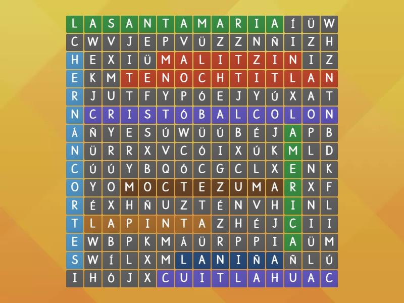 sopa de letras de historia - Wordsearch