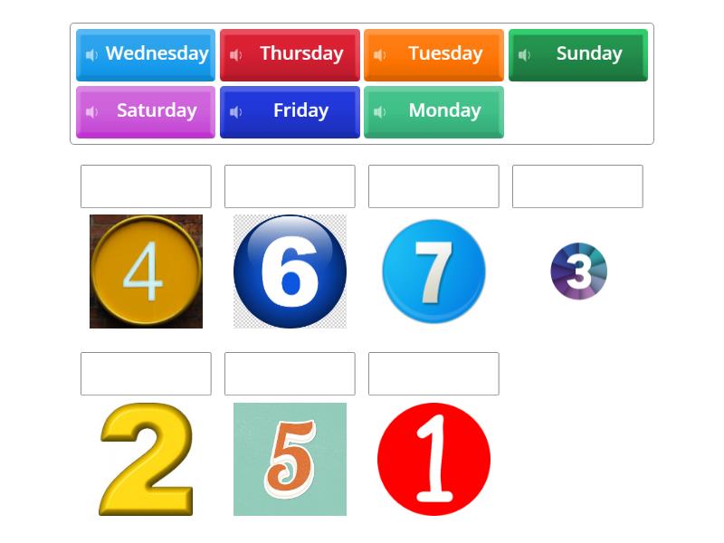 Days of the week ordering - Match up