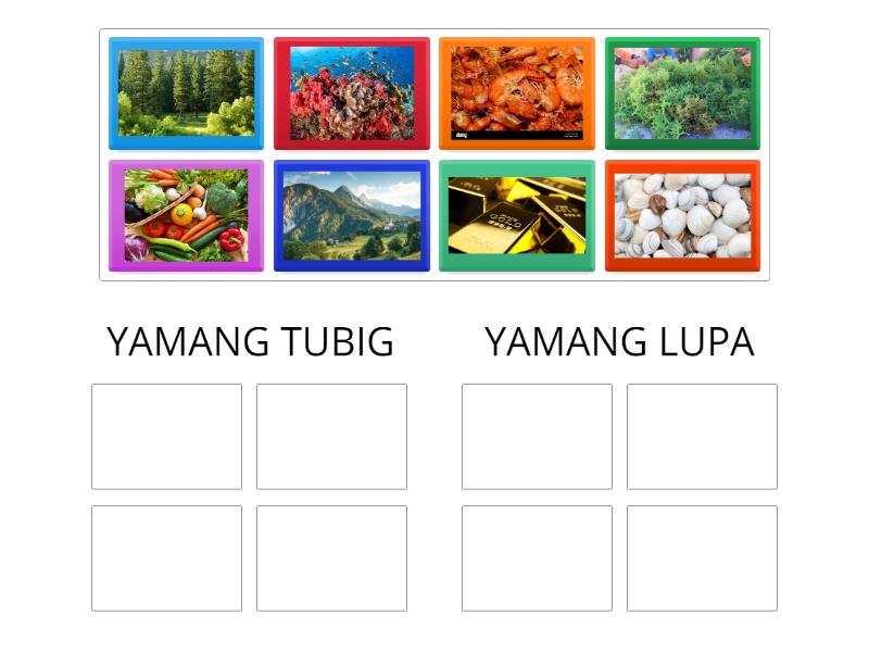 YAMANG LUPA AT YAMANG TUBIG - Pag-uuri ng pangkat