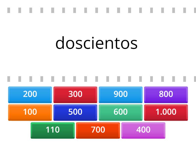 Los numeros 100-1000 II - Find the match
