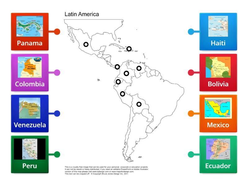 Latin American Map - Labelled diagram