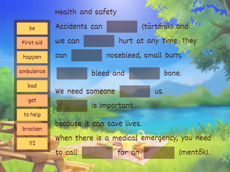 Health and safety - Complete the sentence