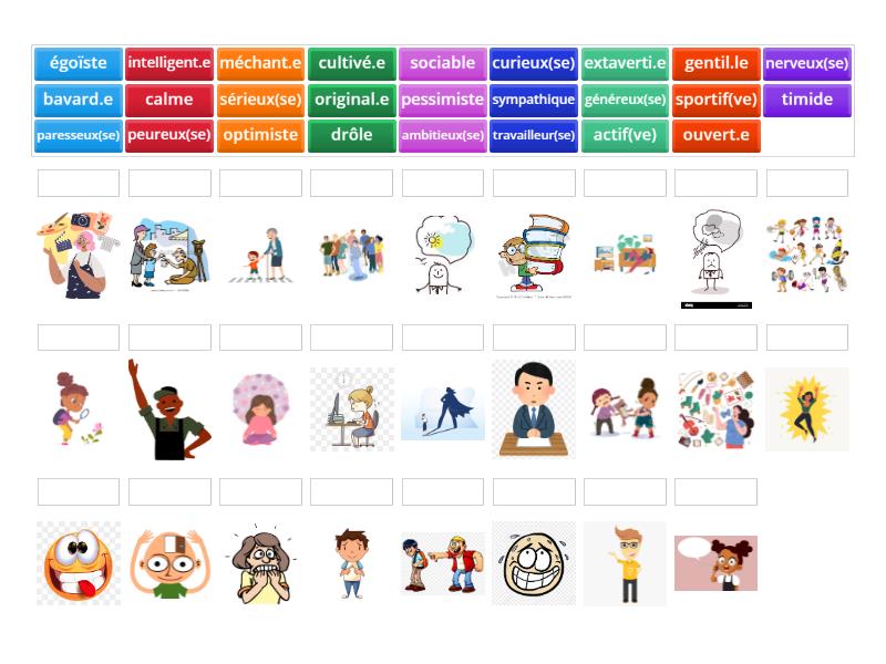 A1_les adjectifs de personnalité - Apparier