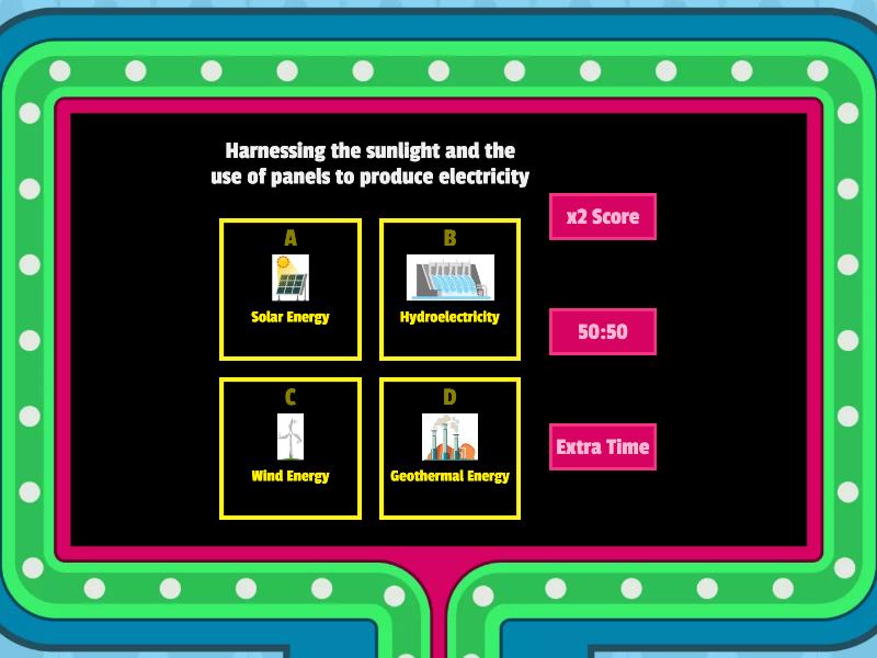 Game Show - Alternative Energy Resources - Gameshow quiz