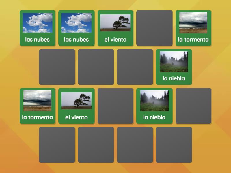 El clima - el tiempo atmosférico - Matching pairs
