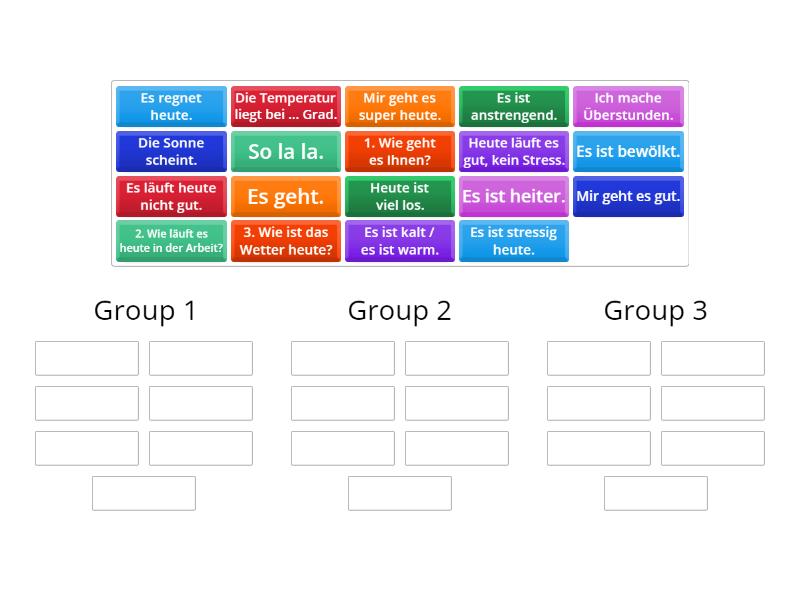 Wie läuft es heute? - Group sort