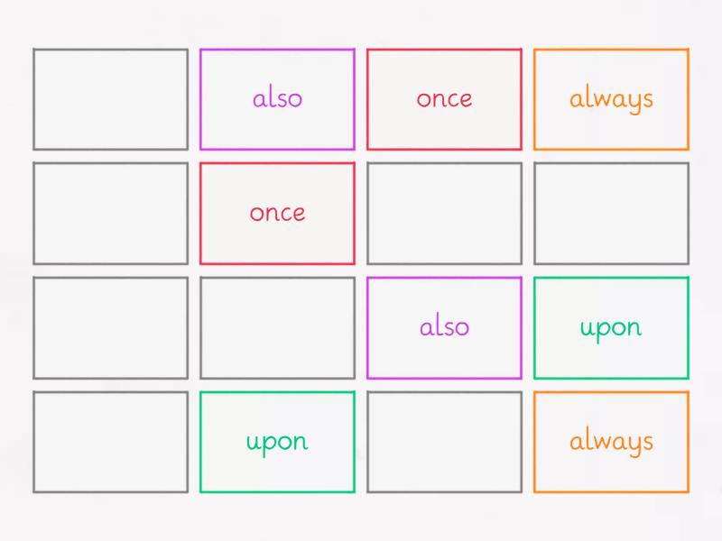 Tricky Words 6 - Brown - Matching pairs