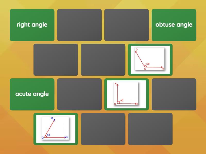Angles and lines - Matching pairs