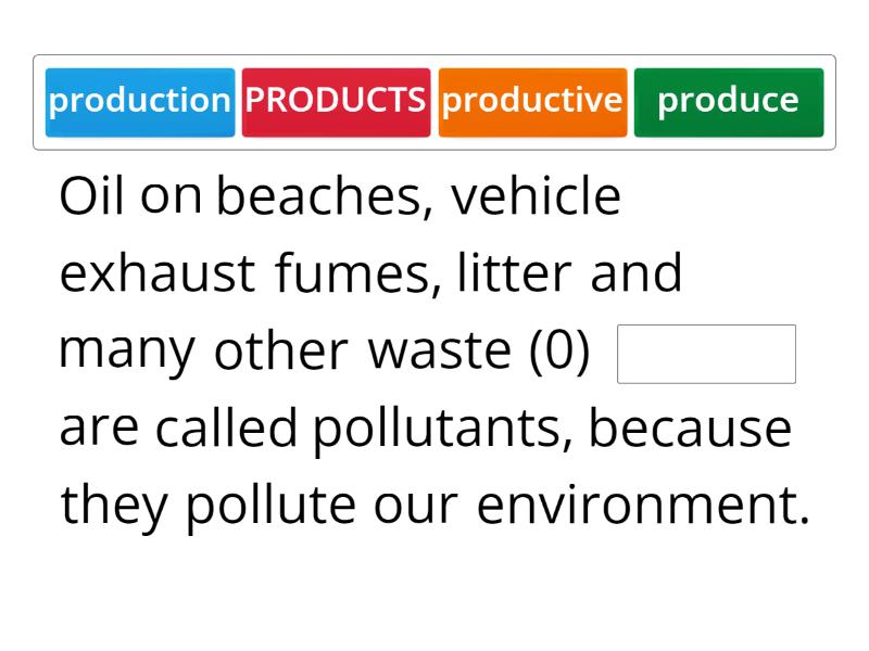 FCE Unit 15 Pollution cloze - Palabra perdida