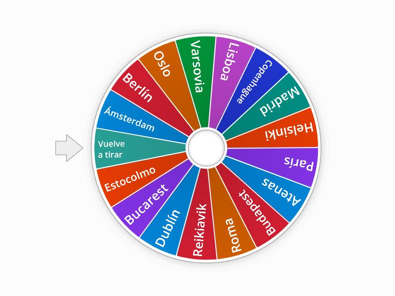 RULETA DEL 1 al 15 países europeos - Rueda aleatoria